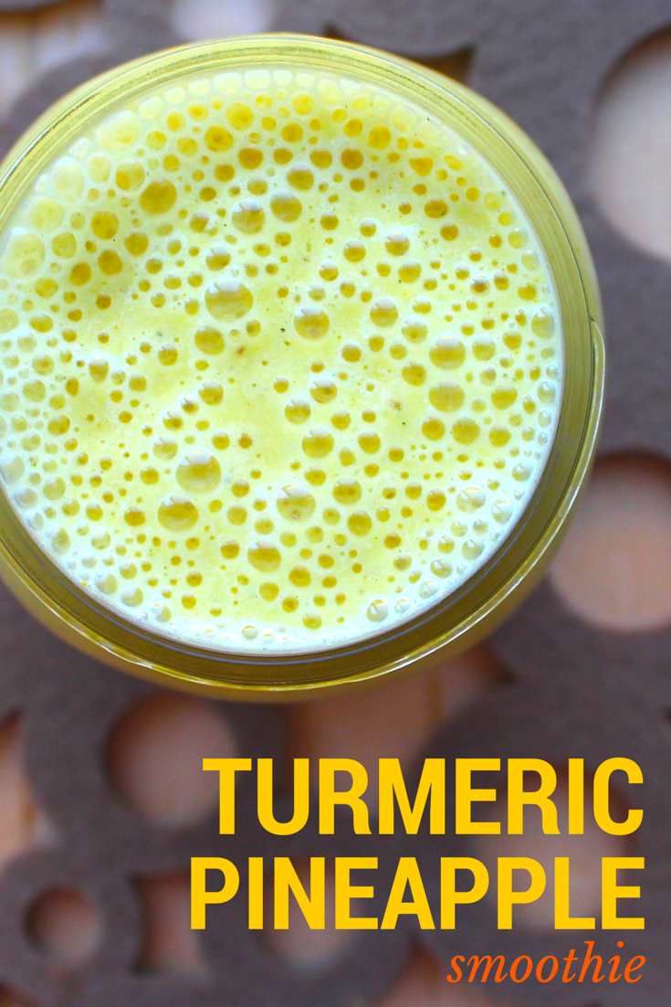 Turmeric Pineapple Smoothie With Basil - Vie De La Vegan