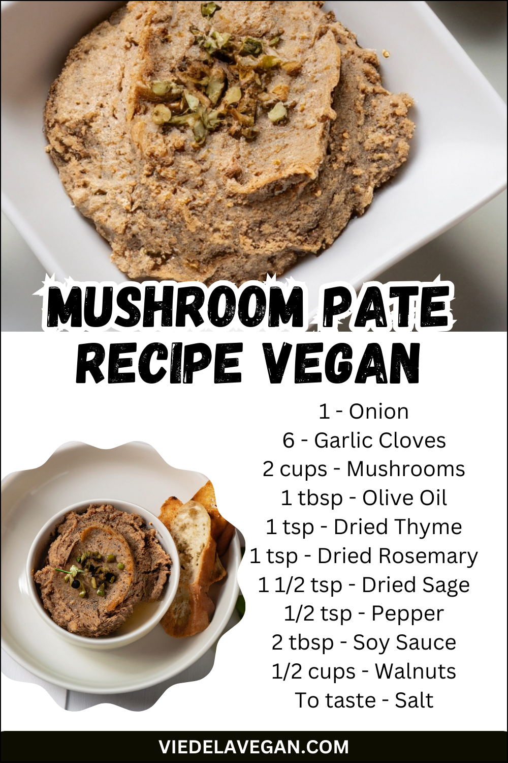 Quick Vegan Mushroom Pâté Recipe - Easy & Gourmet